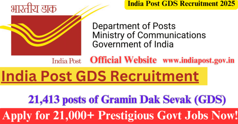 India Post GDS Recruitment 2025: Apply for 21,000+ Prestigious Govt ...