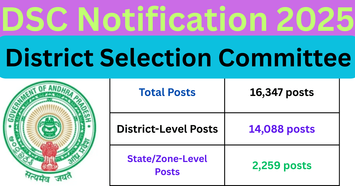 DSC Notification 2025: AP Govt Announces 16,347 Teacher Posts, A Great ...