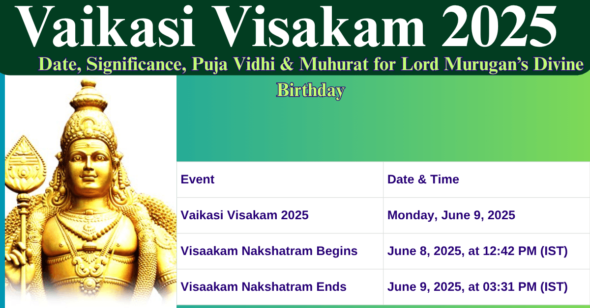 Vaikasi Visakam 2025: Date, Significance, Puja Vidhi & Muhurat for Lord ...