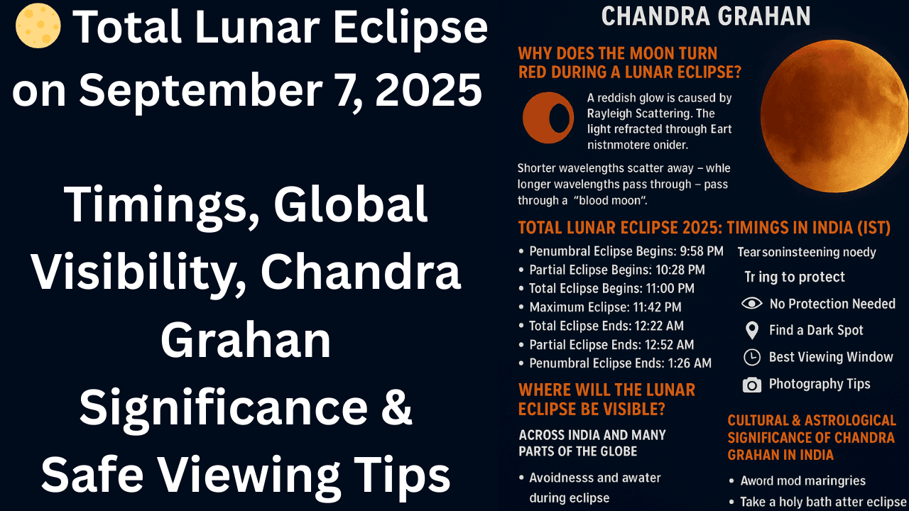 🌕 Total Lunar Eclipse on September 7, 2025: Timings, Global Visibility ...